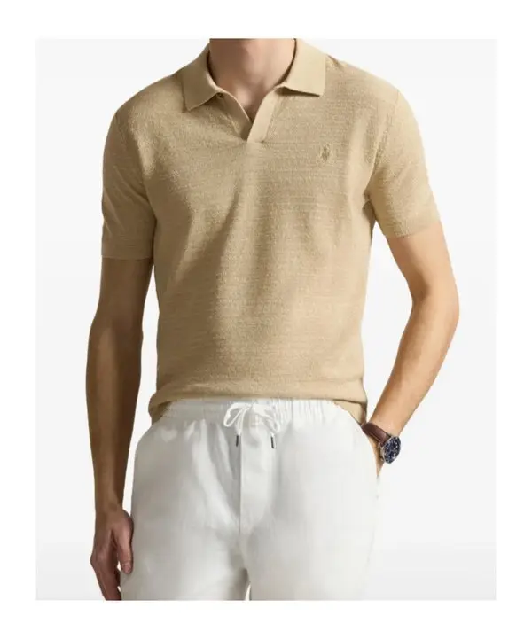Polo Ralph Lauren Textured Short-sleeve Polo Shirt - Beige