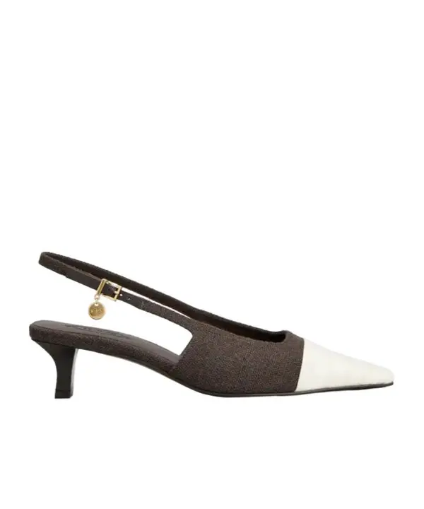 TOD'S Croc-effect Slingback Pumps With Kitten Heel - Black