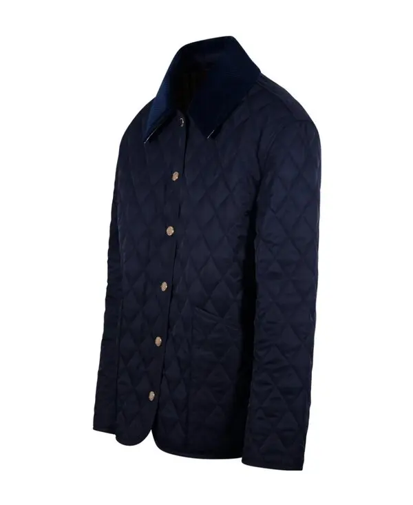 Burberry Quilted Jacket With Snap Closure - Blue