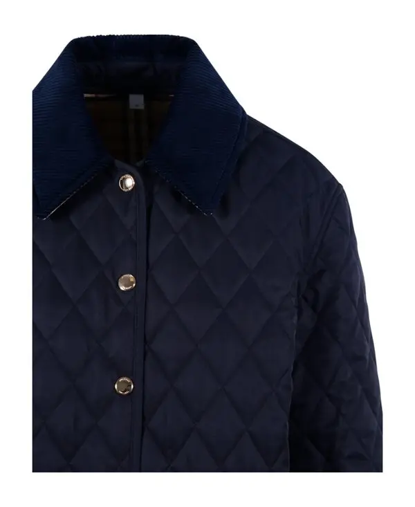 Burberry Quilted Jacket With Snap Closure - Blue
