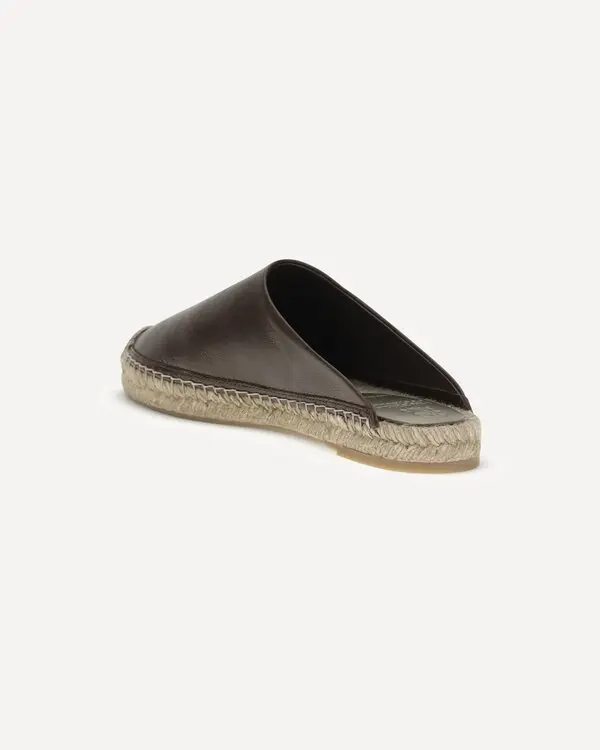 Brunello Cucinelli Round Toe Woven Espadrille Slides