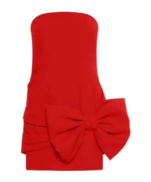 Marella Bow-detail Envers Satin Bustier Dress - Red
