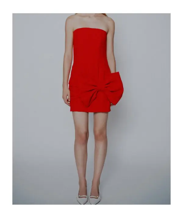 Marella Bow-detail Envers Satin Bustier Dress