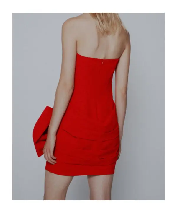 Marella Bow-detail Envers Satin Bustier Dress