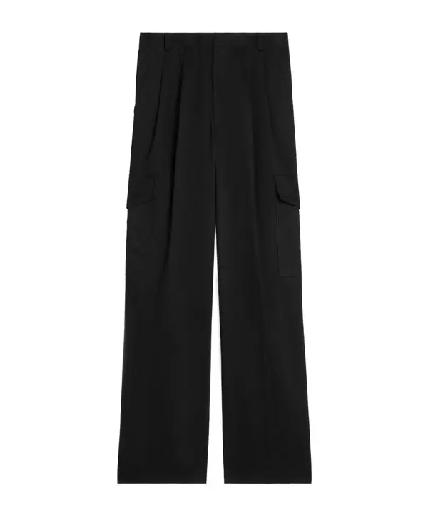 Celine Montauk Cargo Pants In Cotton Twill - Black