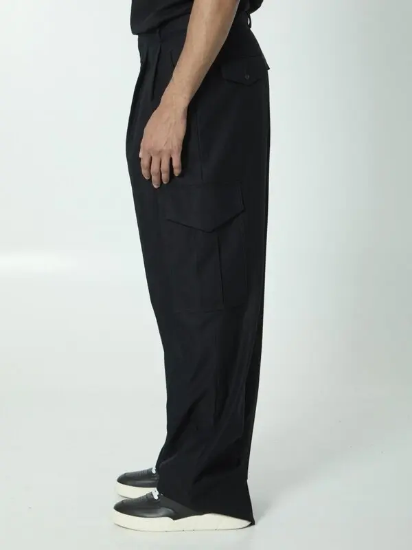 Celine Montauk Cargo Pants In Cotton Twill - Black