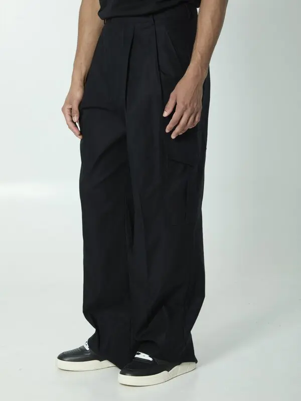 Celine Montauk Cargo Pants In Cotton Twill - Black