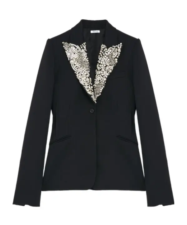 Alexander McQueen Chain Mail Embroidery Single-breasted Jacket