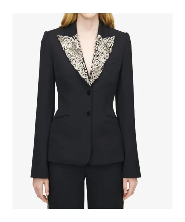 Alexander McQueen Chain Mail Embroidery Single-breasted Jacket