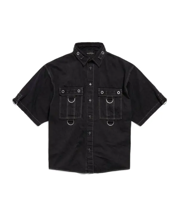 Balenciaga D-ring Cargo Shirt In Lightweight - Black