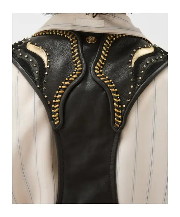 Versace Embellished Leather Waistcoat