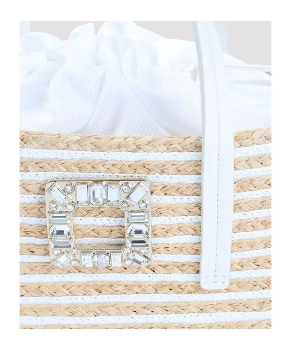 ROGER VIVIER Viv Skate Raffia Tote Bag