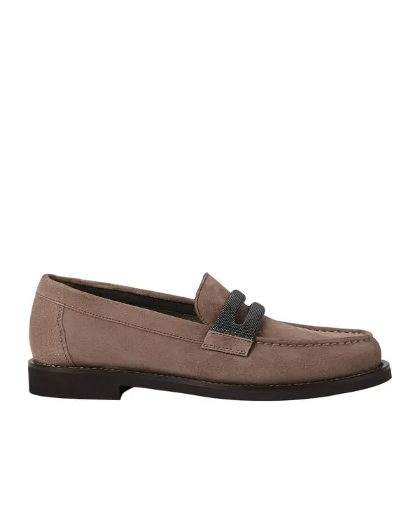 Brunello Cucinelli Precious Clamp Penny Loafers - Brown