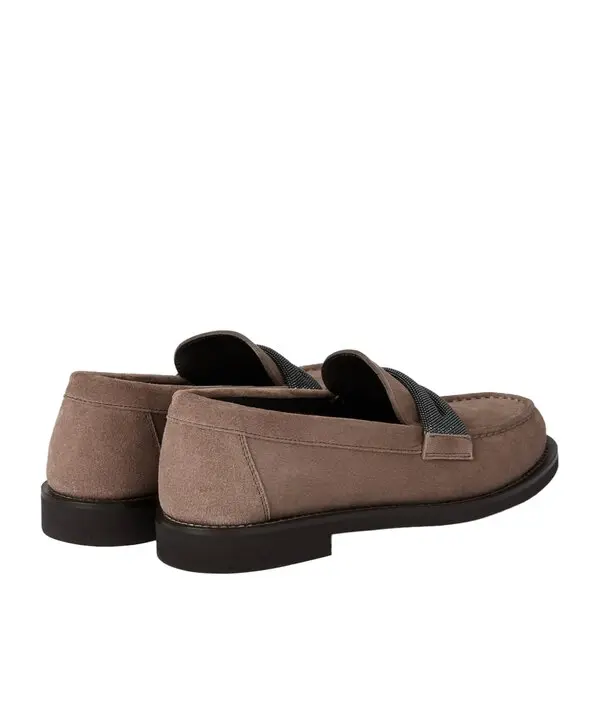 Brunello Cucinelli Precious Clamp Penny Loafers - Brown