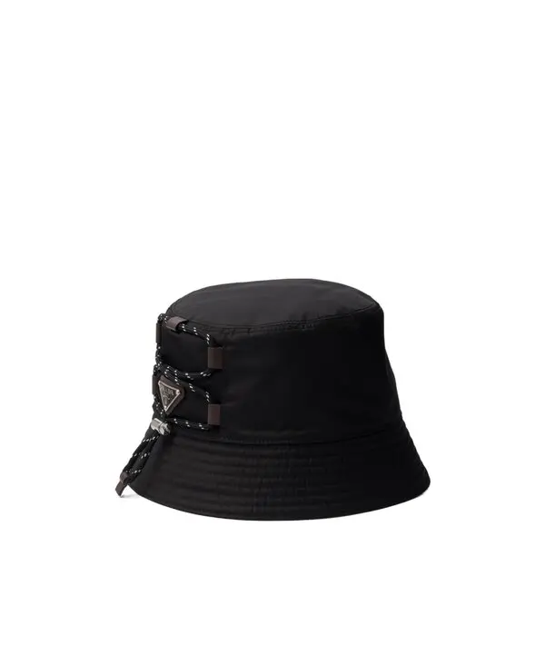 Prada Bucket Hat With Triangle Logo Buckle