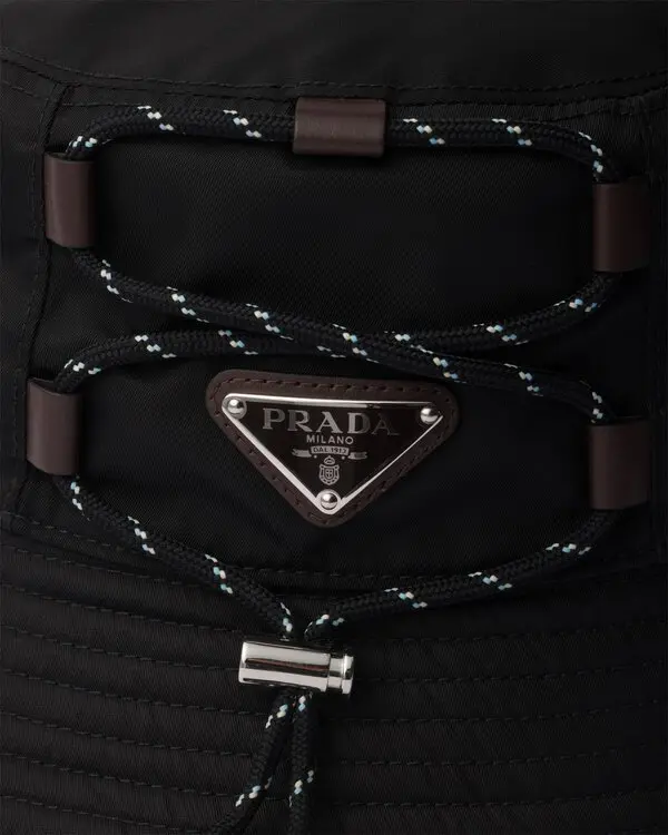 Prada Bucket Hat With Triangle Logo Buckle