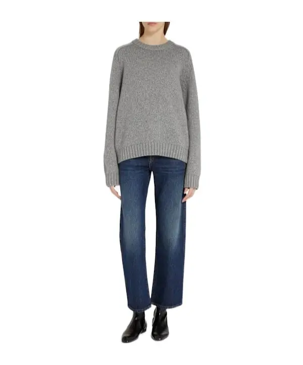 Khaite Mae Cashmere Crewneck Sweater - Gray