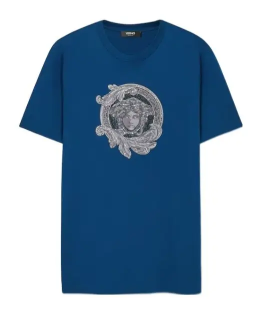 Versace Medusa Embellished T-shirt - Blue