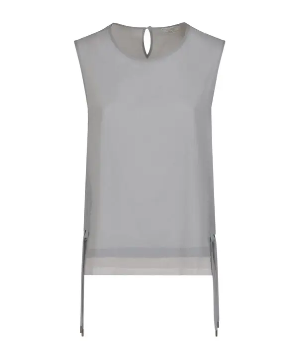 Peserico Sleeveless Round Neck Top With Side Ties