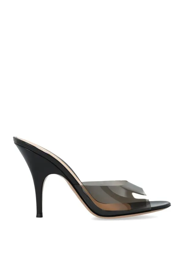GIANVITO ROSSI Open Toe Stiletto Heel Slip-on Sandals - Black