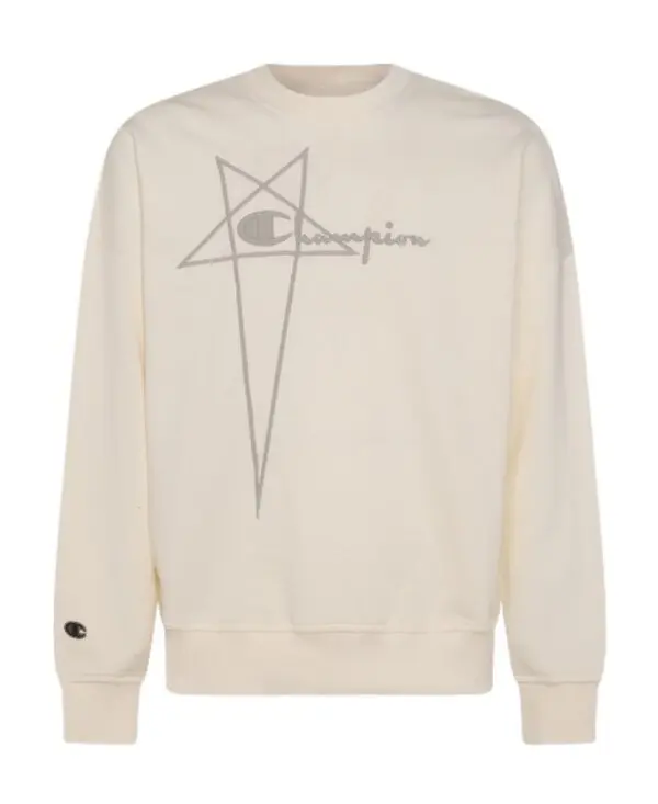 Rick Owens Logo Embroidered Crewneck Sweatshirt - Nude