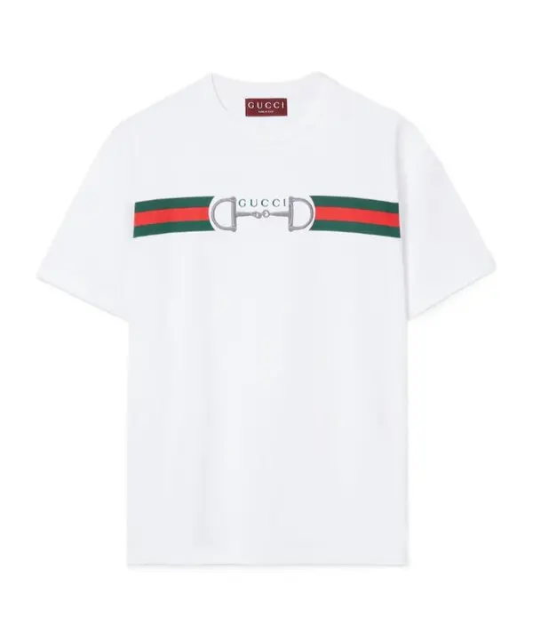 Gucci Logo Printed Crewneck T-shirt - White