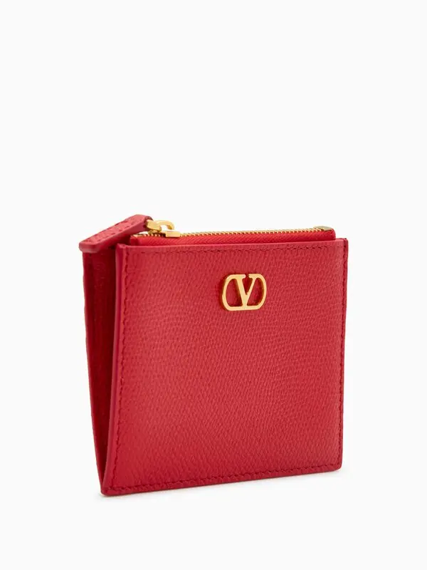 Valentino Garavani Vlogo Signature Zip-up Card Case