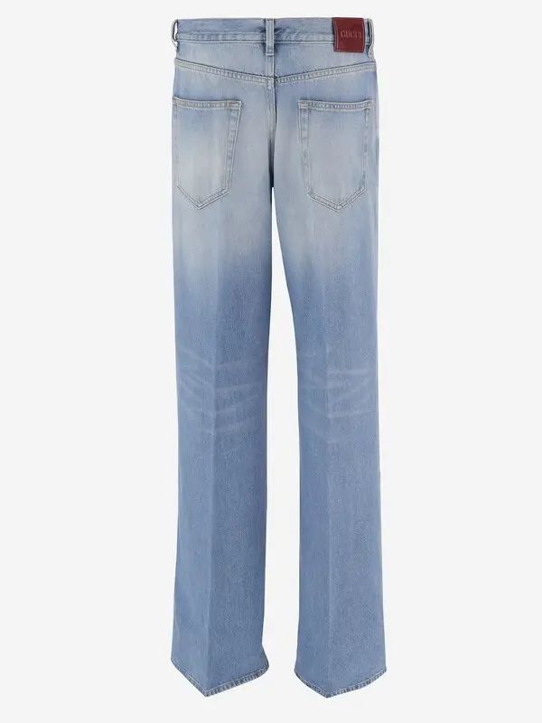 Gucci Flared Bleached Denim Jeans