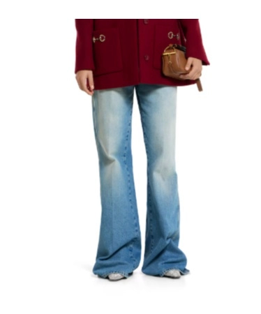 Gucci Flared Bleached Denim Jeans