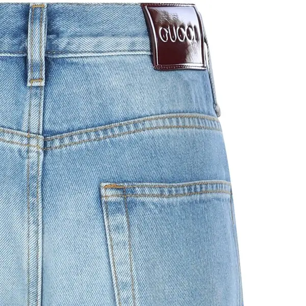 Gucci Flared Bleached Denim Jeans