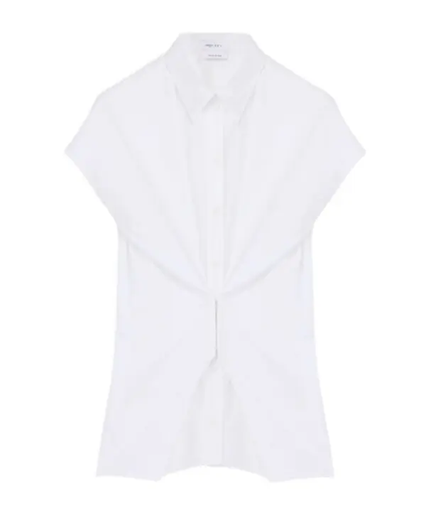 Alexander McQueen Short-sleeve Draped Shirt - White