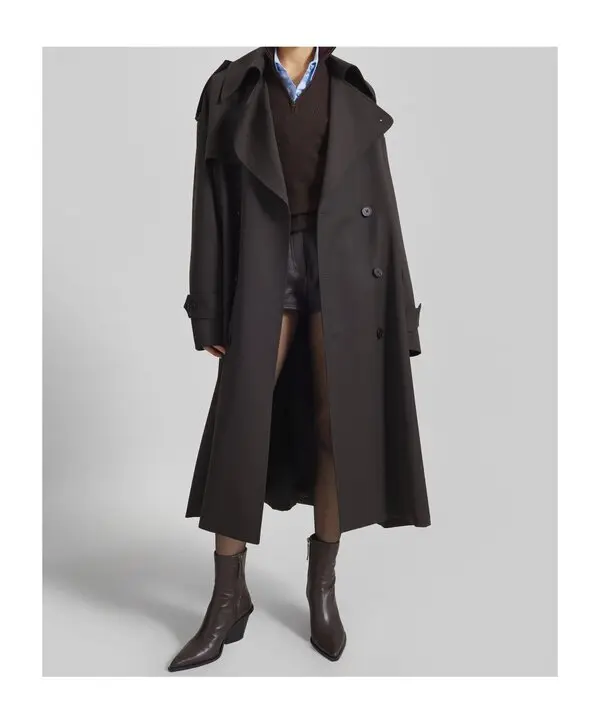 THE FRANKIE SHOP Dursley Tailored Trench Coat - Brown