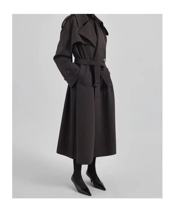 THE FRANKIE SHOP Dursley Tailored Trench Coat - Brown