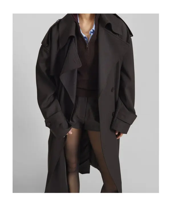 THE FRANKIE SHOP Dursley Tailored Trench Coat - Brown