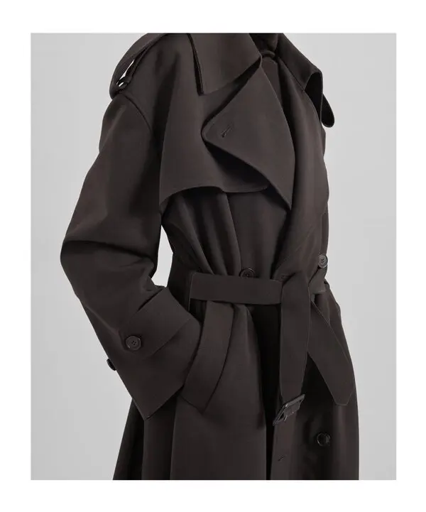 THE FRANKIE SHOP Dursley Tailored Trench Coat - Brown