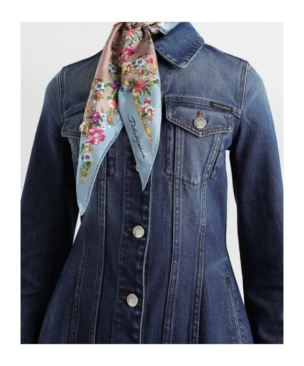 Dolce & Gabbana Fitted Waist Denim Jacket - Blue