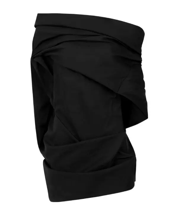ENTIRE STUDIOS Draped Asymmetric Skirt - Black