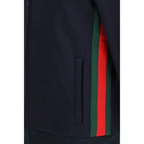 Gucci Zip-up Technical Jersey Jacket - Dark Blue