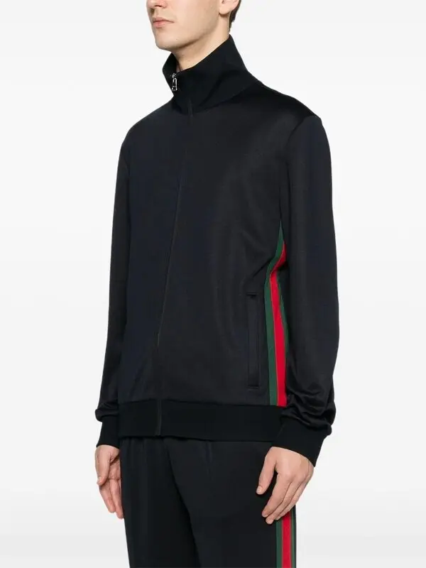 Gucci Zip-up Technical Jersey Jacket - Dark Blue