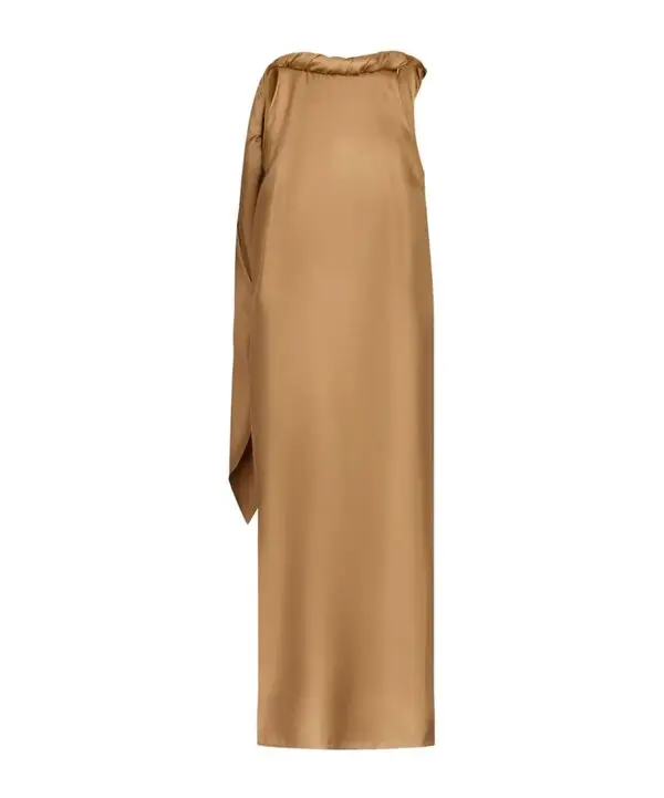 Loulou De Saison Susan Twisted Collar Dress - Nude