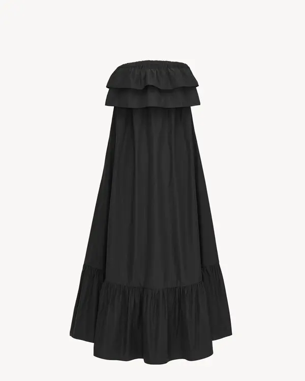 Saint Laurent Ruched Bustier Maxi Dress