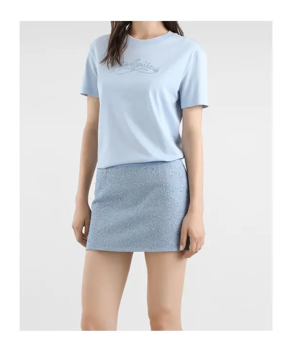 Dolce & Gabbana Logo Embroidered T-shirt - Blue