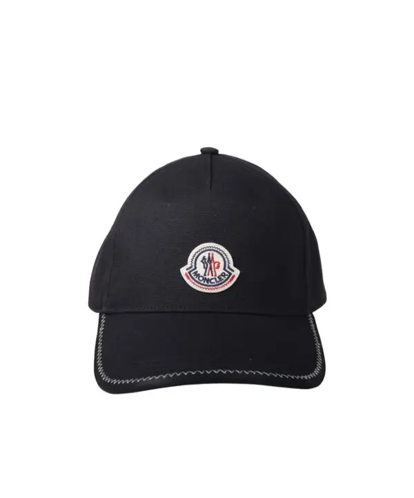 Moncler Logo Patch Baseball Cap - Black