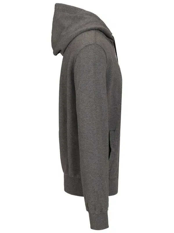 Dolce & Gabbana Heraldic Patch Drawstring Hoodie - Grey