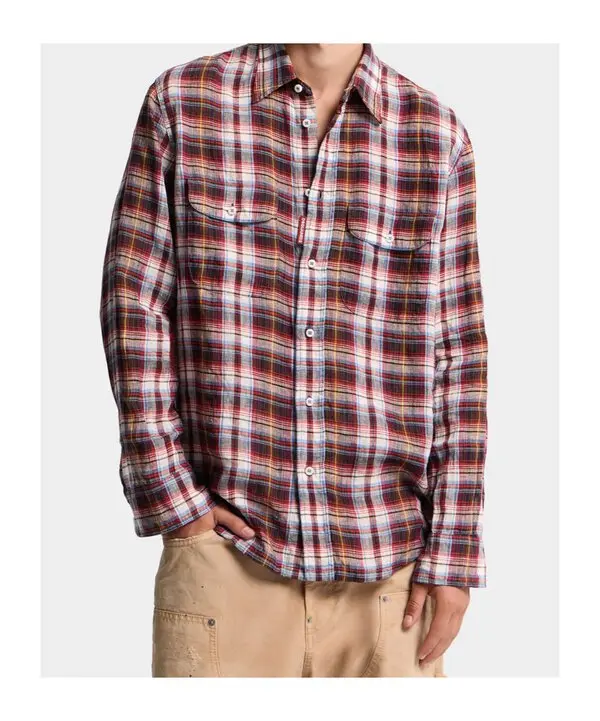 Dsquared2 Checked Linen Shirt - Multicolor