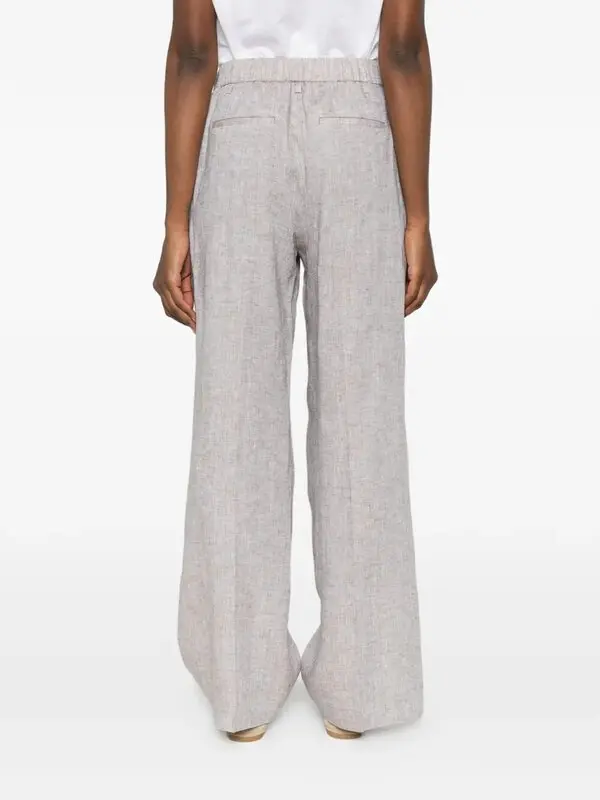 Peserico Belted Wide-leg Pants - Beige