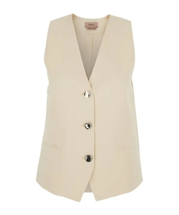 TWINSET Buttoned V-neck Gilet Jacket
