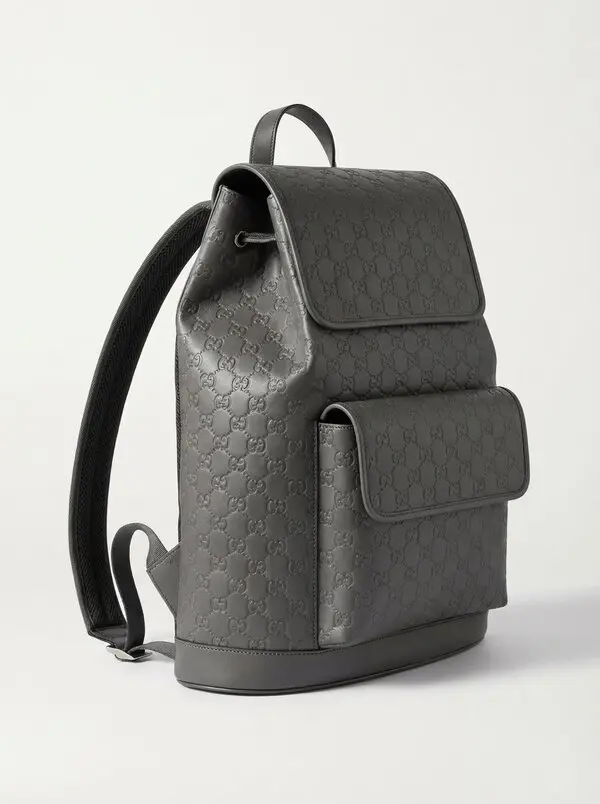 Gucci Gg Emblem Medium Backpack - Grey