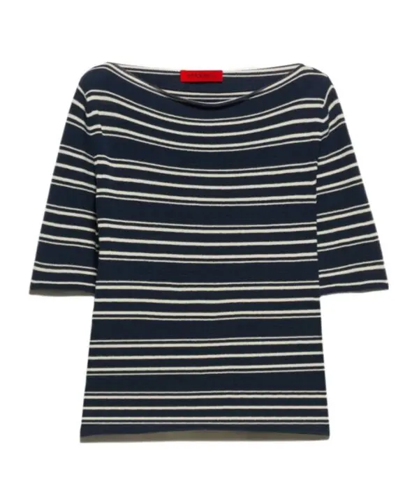 MAXCO. Max&co. Striped Crepe Knit T-shirt