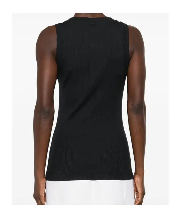 Brunello Cucinelli Embellished Ribbed Tank Top - Black